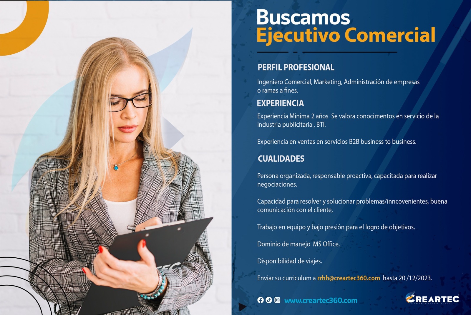 EJECUTIVO COMERCIAL | Trabajando Bolivia